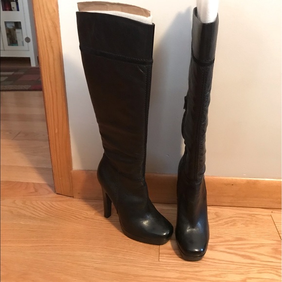 Jessica Simpson | Shoes | Jessica Simpson Black Leather Platform Knee ...